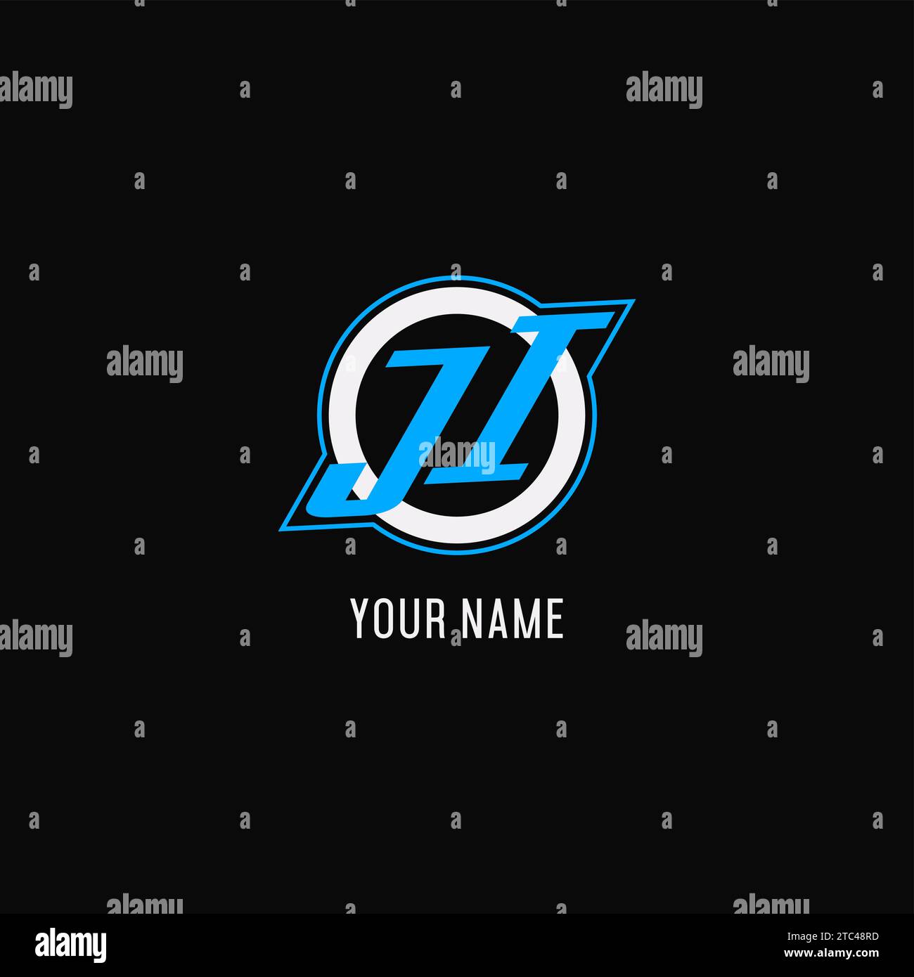 Initial JI logo circle line, creative esport team logo monogram style ...