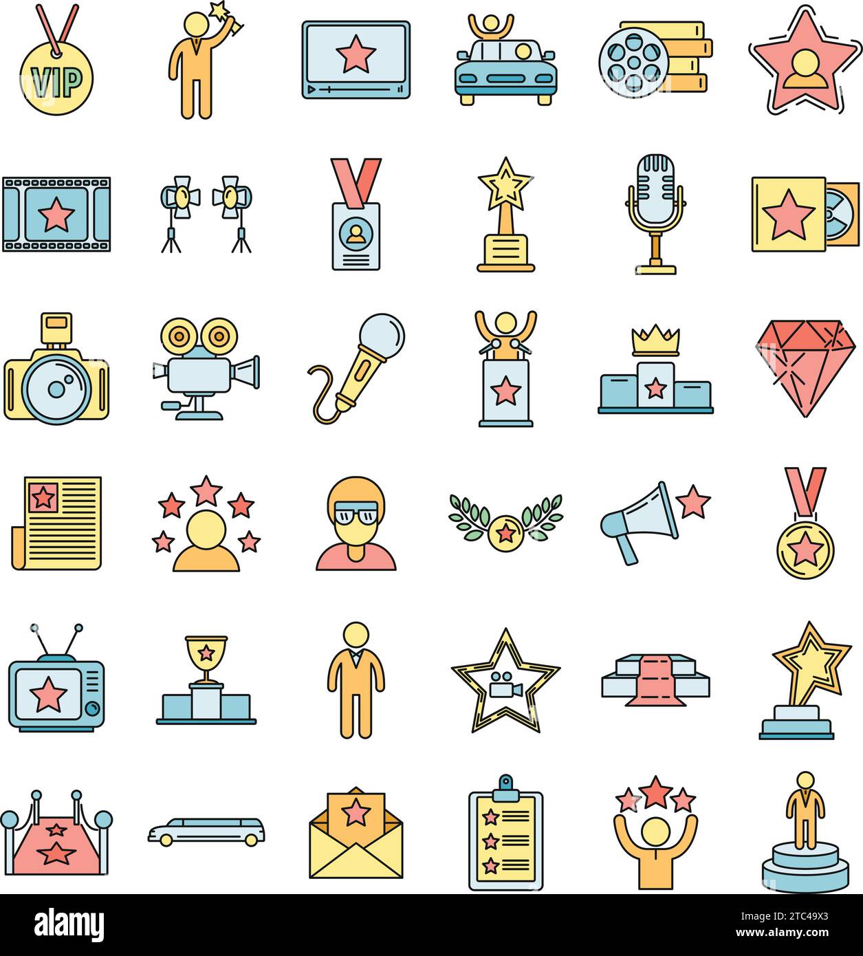 Celebrity famous icons set. Outline set of celebrity famous vector ...