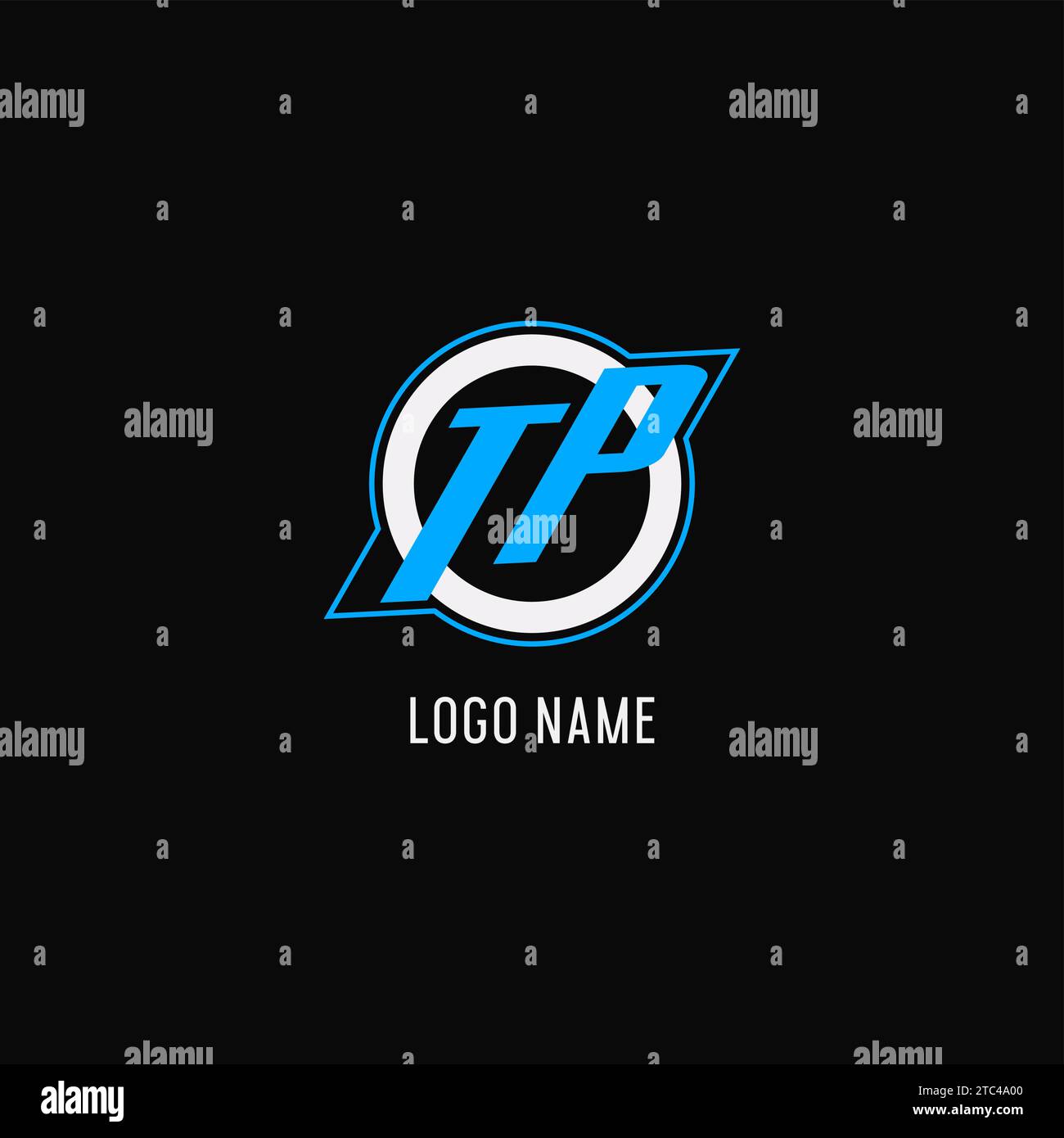 Initial TP logo circle line, creative esport team logo monogram style ...