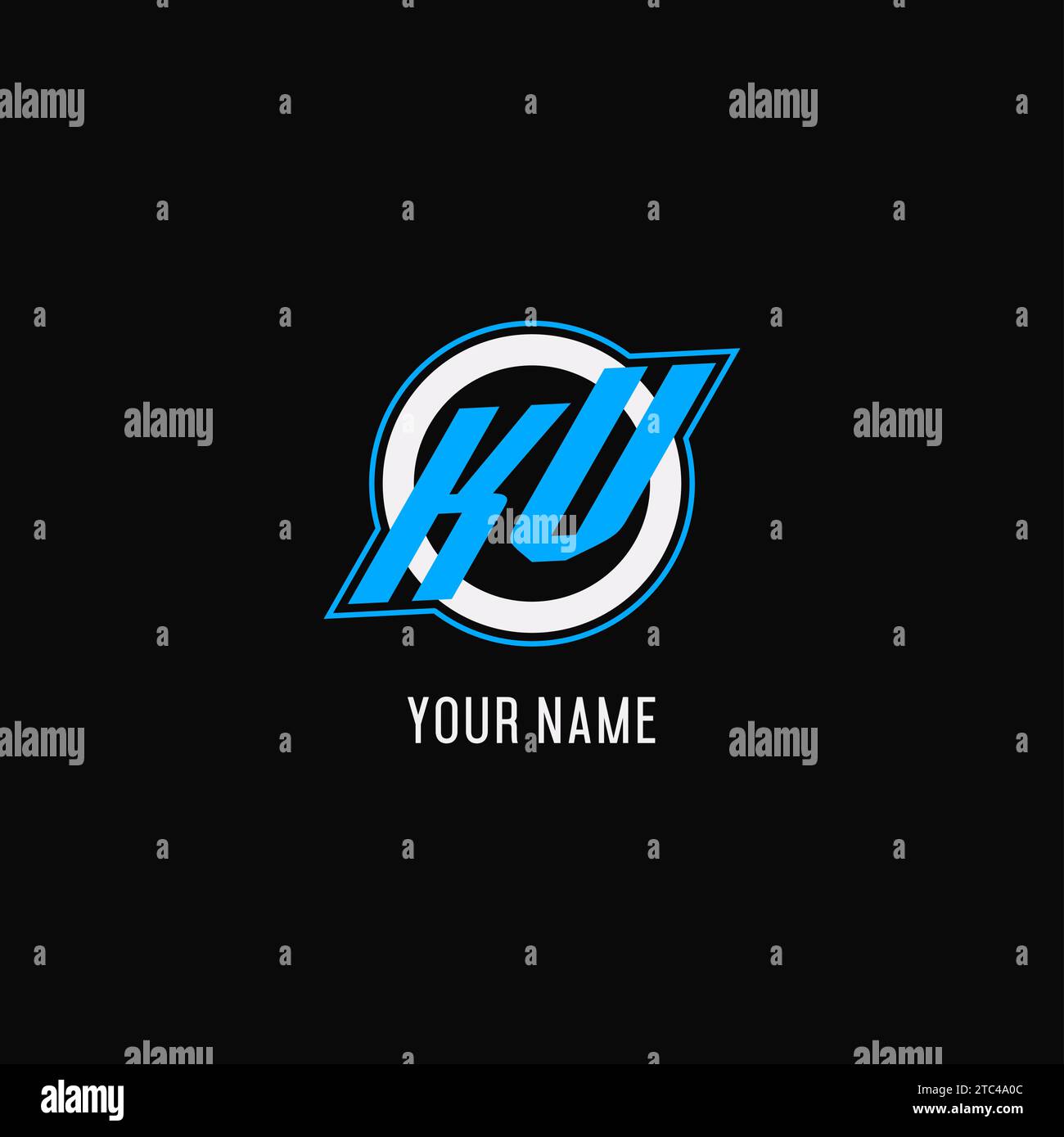Initial KV logo circle line, creative esport team logo monogram style ...