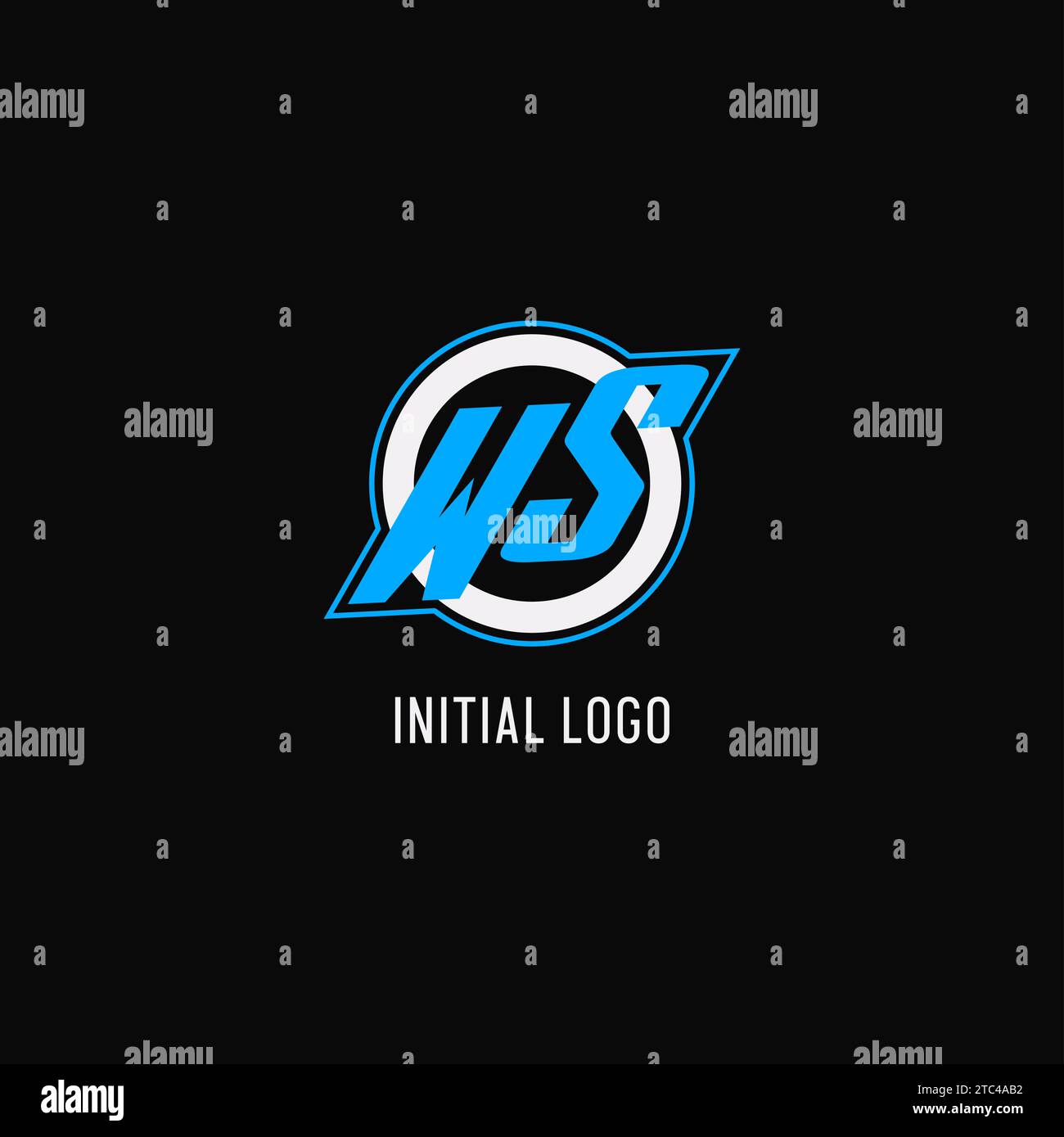 Initial WS logo circle line, creative esport team logo monogram style ...