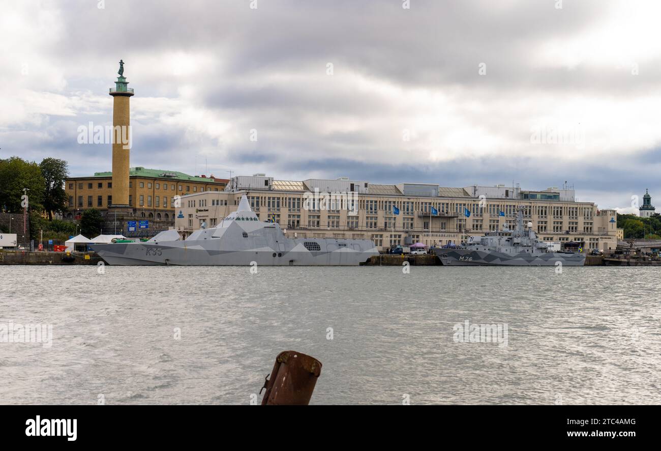 Gothenburg, Sweden - August 28 2022: Swedish Navy HSwMS Karlstad ...