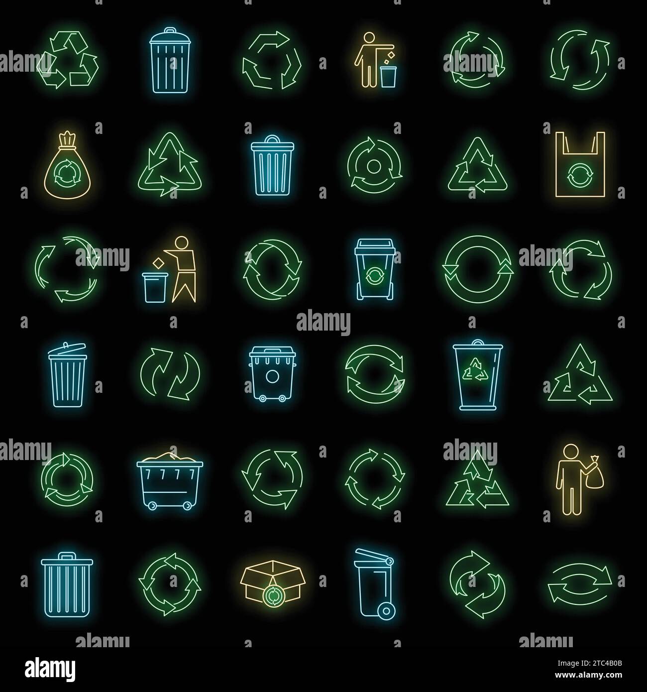 Recycling ecology icons set. Outline set of recycling ecology vector ...