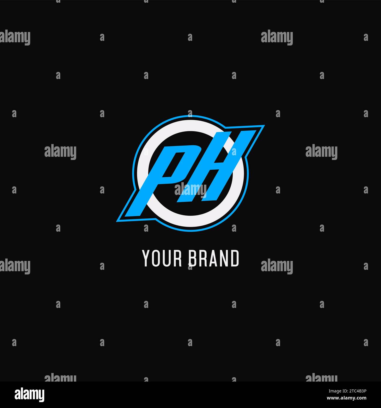 Initial PH logo circle line, creative esport team logo monogram style ...