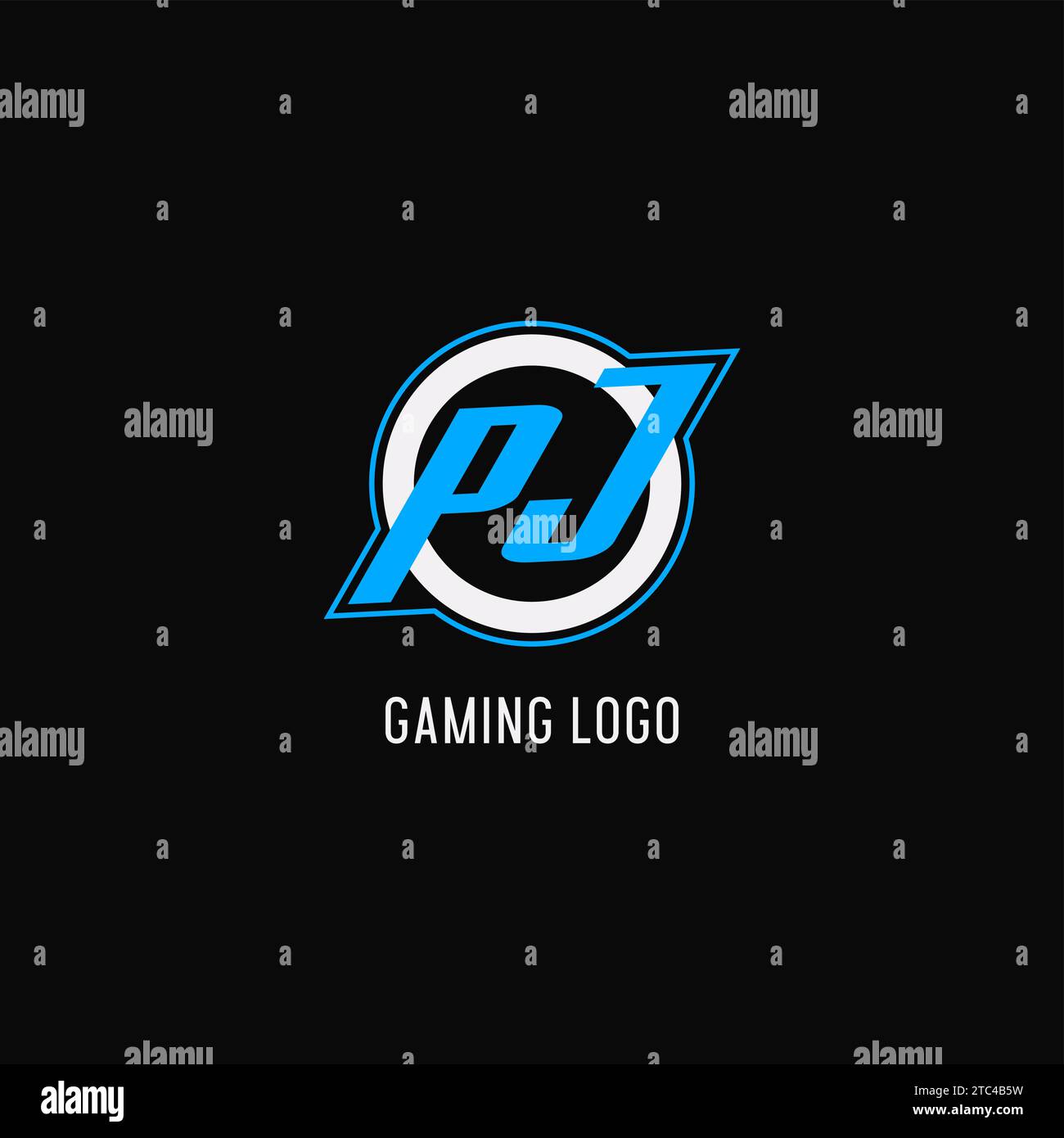 Initial PJ logo circle line, creative esport team logo monogram style ...