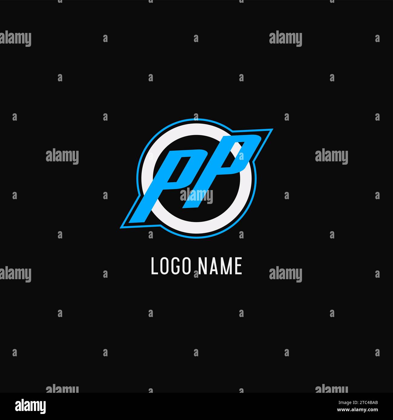 Initial PP logo circle line, creative esport team logo monogram style ...