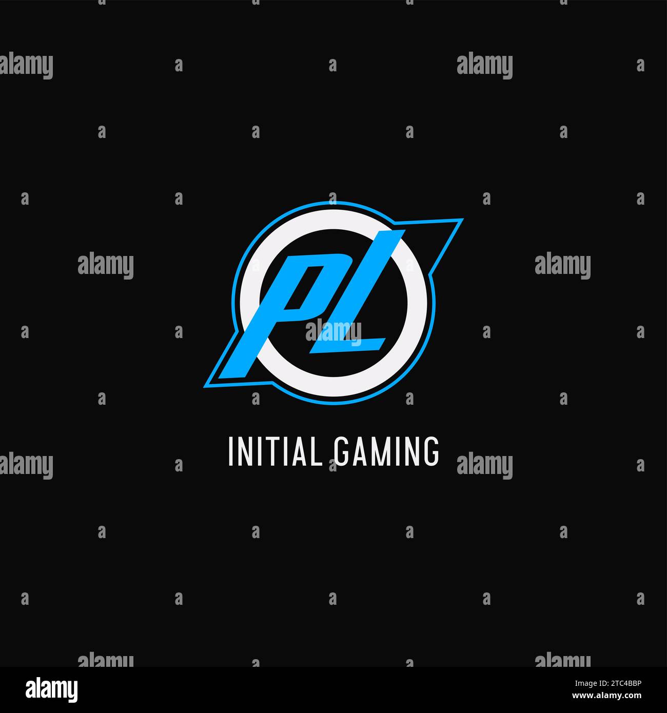 Initial PL logo circle line, creative esport team logo monogram style ...