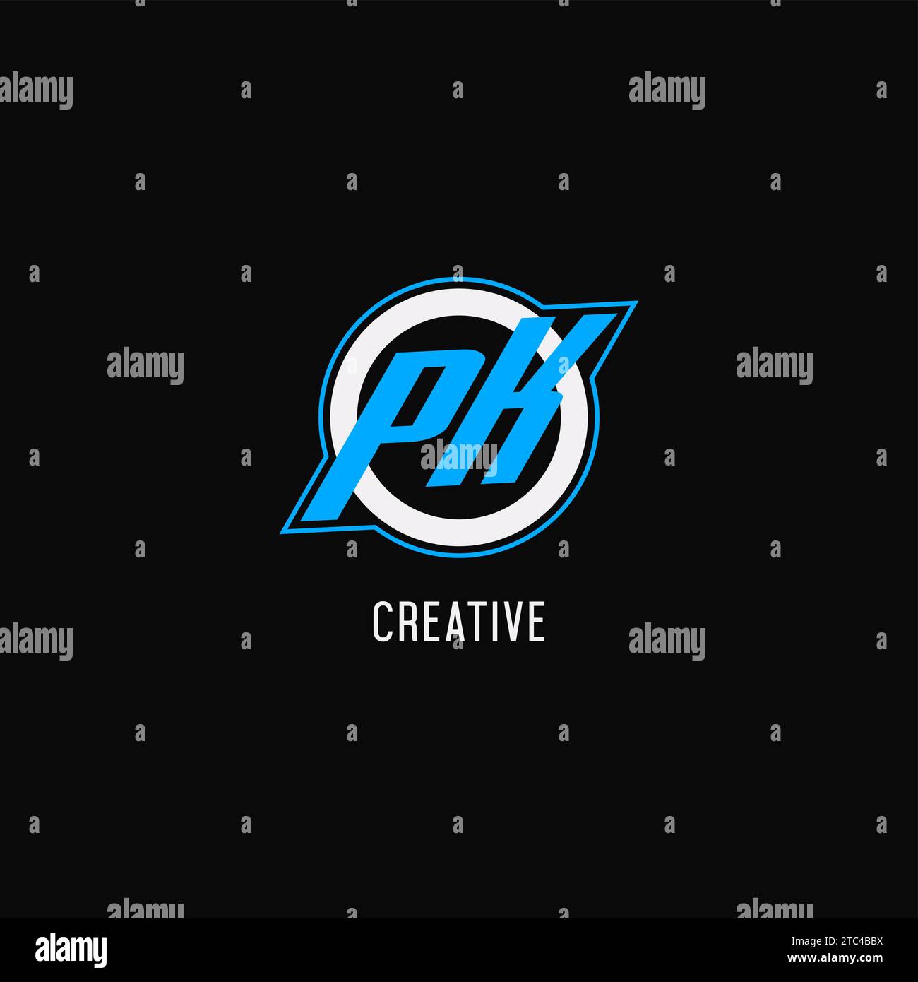 Initial PK logo circle line, creative esport team logo monogram style ...