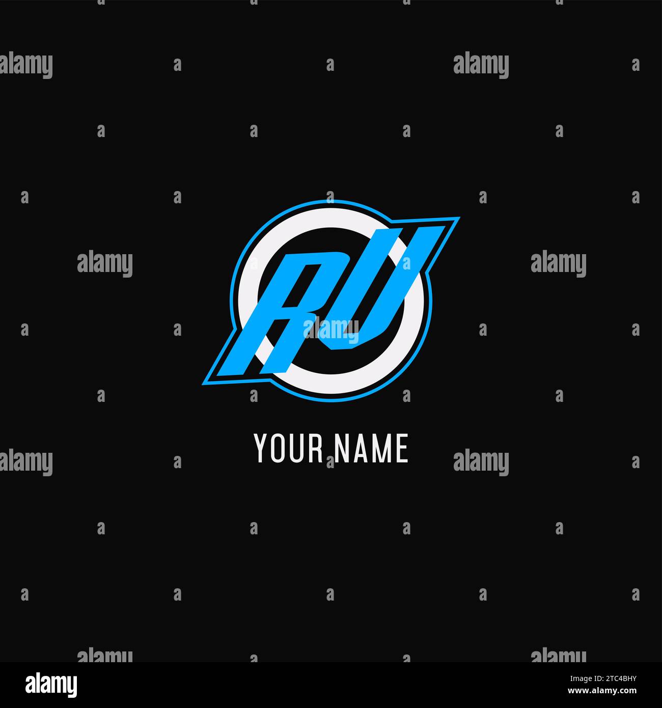 Initial RV logo circle line, creative esport team logo monogram style ...