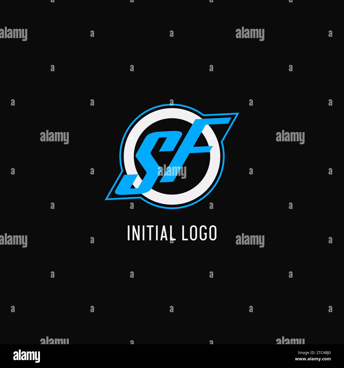 Initial SF logo circle line, creative esport team logo monogram style ...
