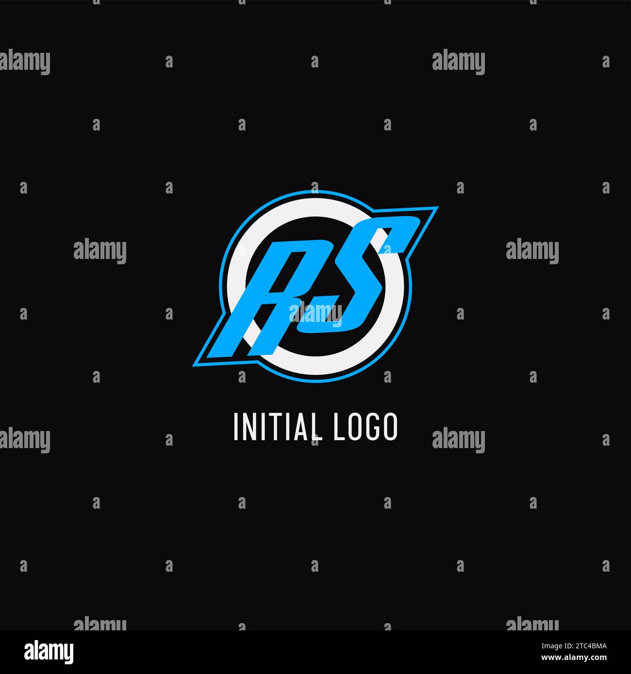 Initial RS logo circle line, creative esport team logo monogram style ...