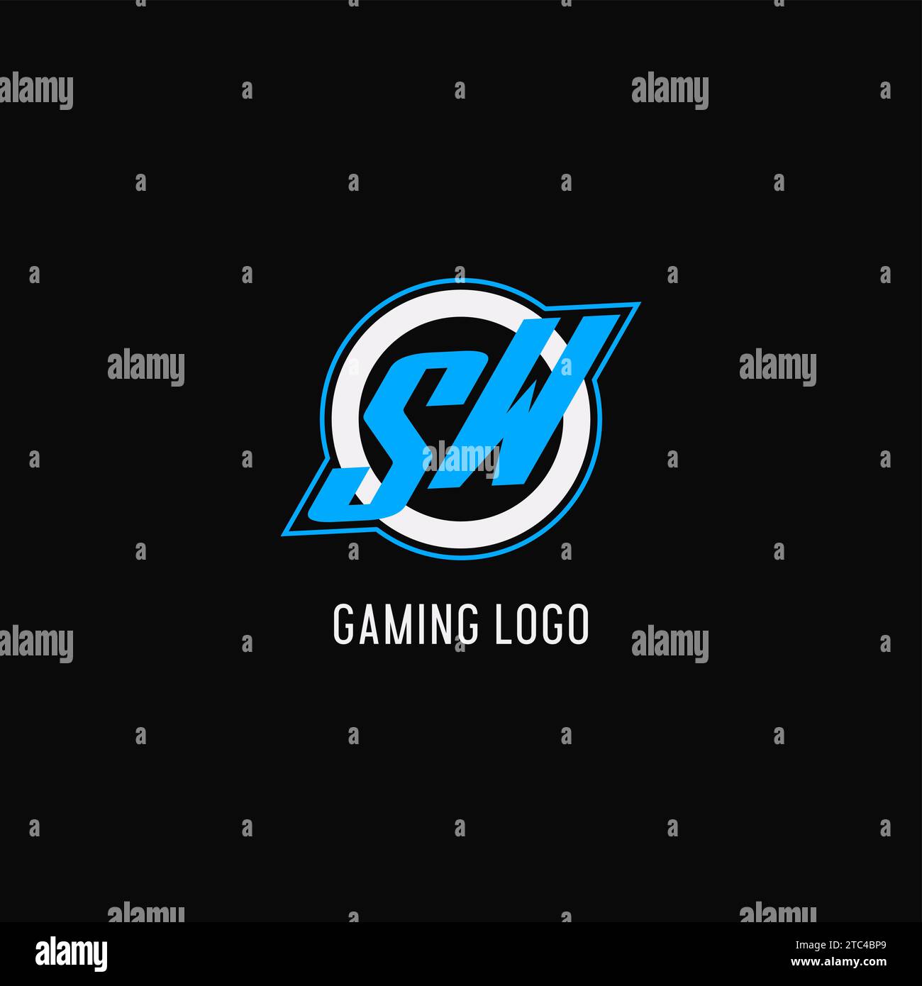 Initial SW logo circle line, creative esport team logo monogram style ...