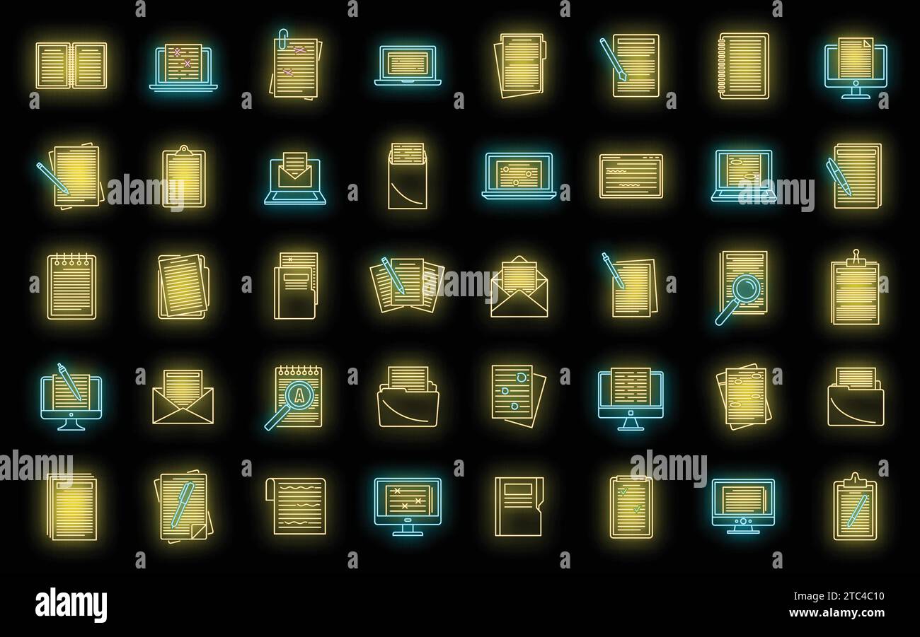 Editor content icons set. Outline set of editor content vector icons ...