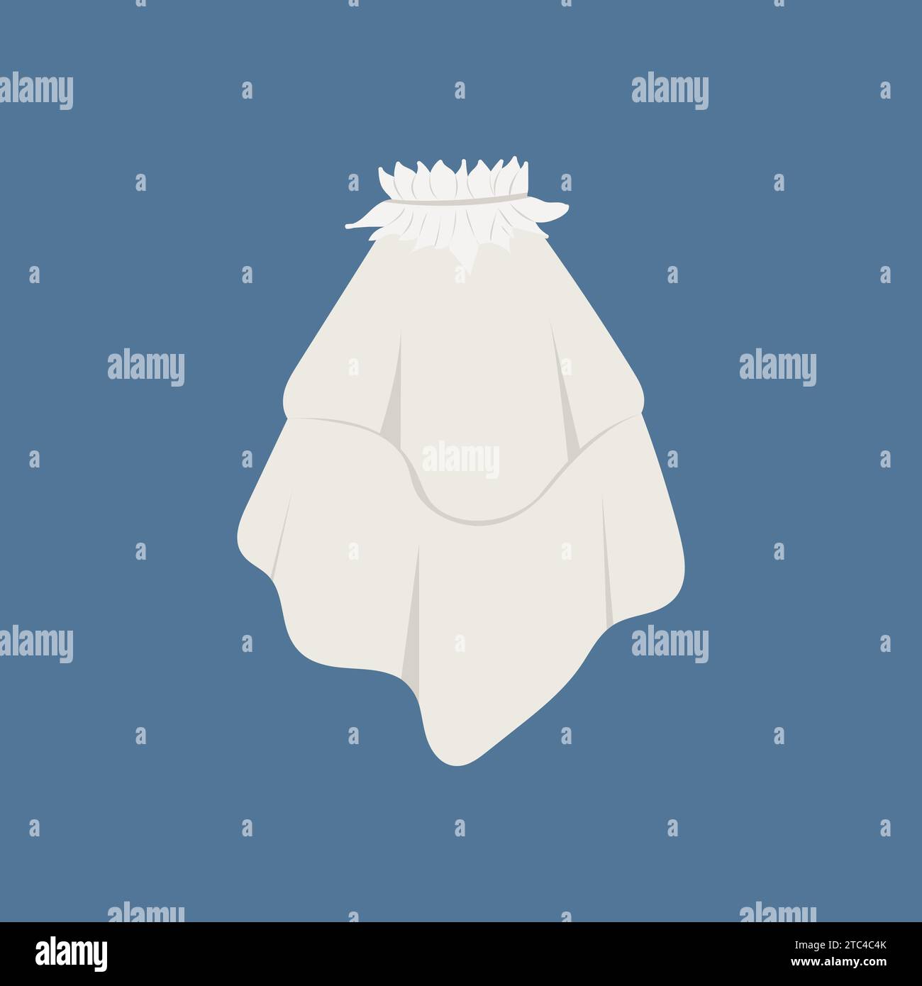 Vector illustration of bridal veil on blue background Stock Vector ...