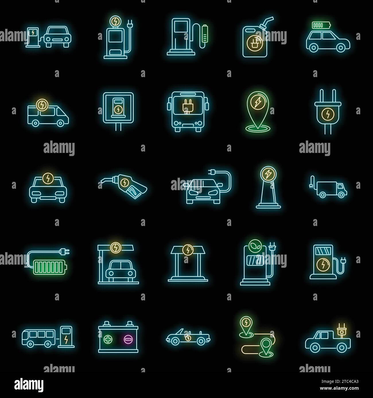 Car refueling station icons gas and petrol pump hi-res stock ...
