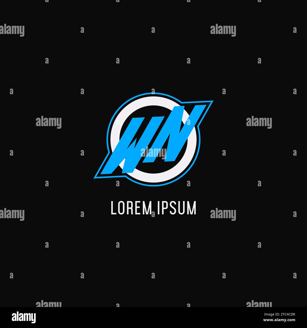 Initial WN logo circle line, creative esport team logo monogram style ...