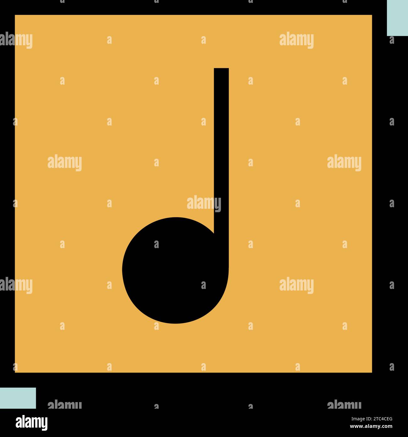 Music note vector neo-brutalism icon. Graph symbol for music and sound ...