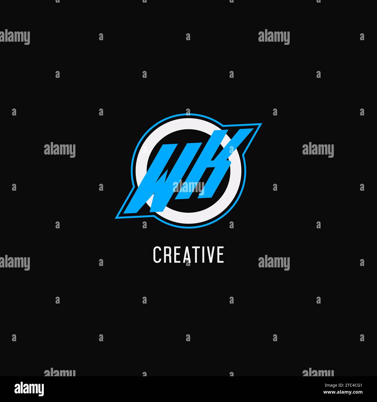 Initial WK logo circle line, creative esport team logo monogram style ...