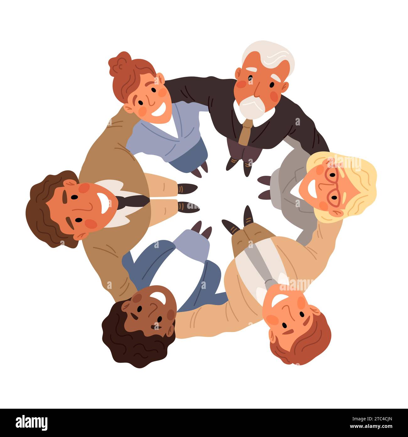 Happy employees standing in Stock Vector Images - Alamy