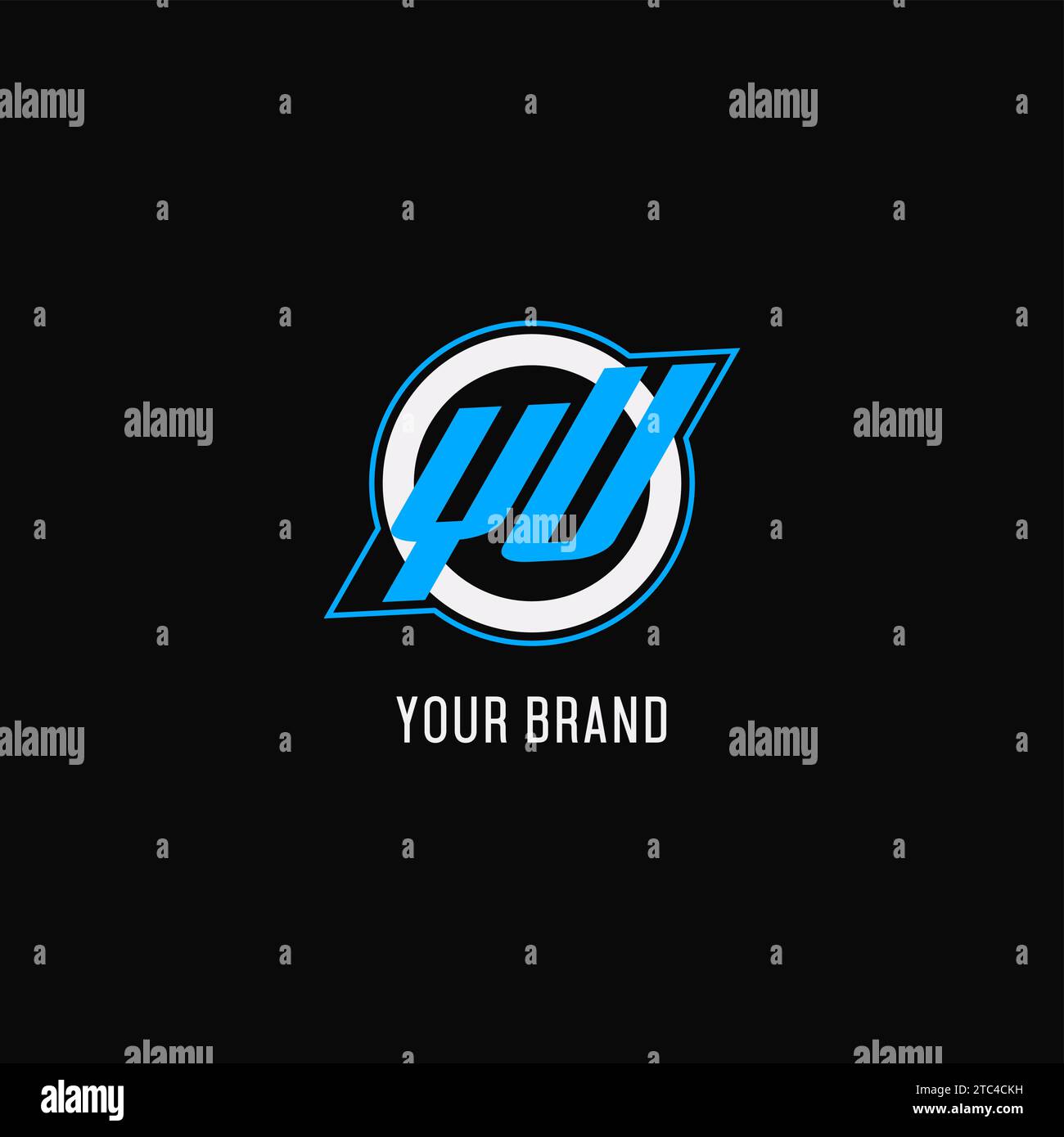 Initial YU logo circle line, creative esport team logo monogram style ...