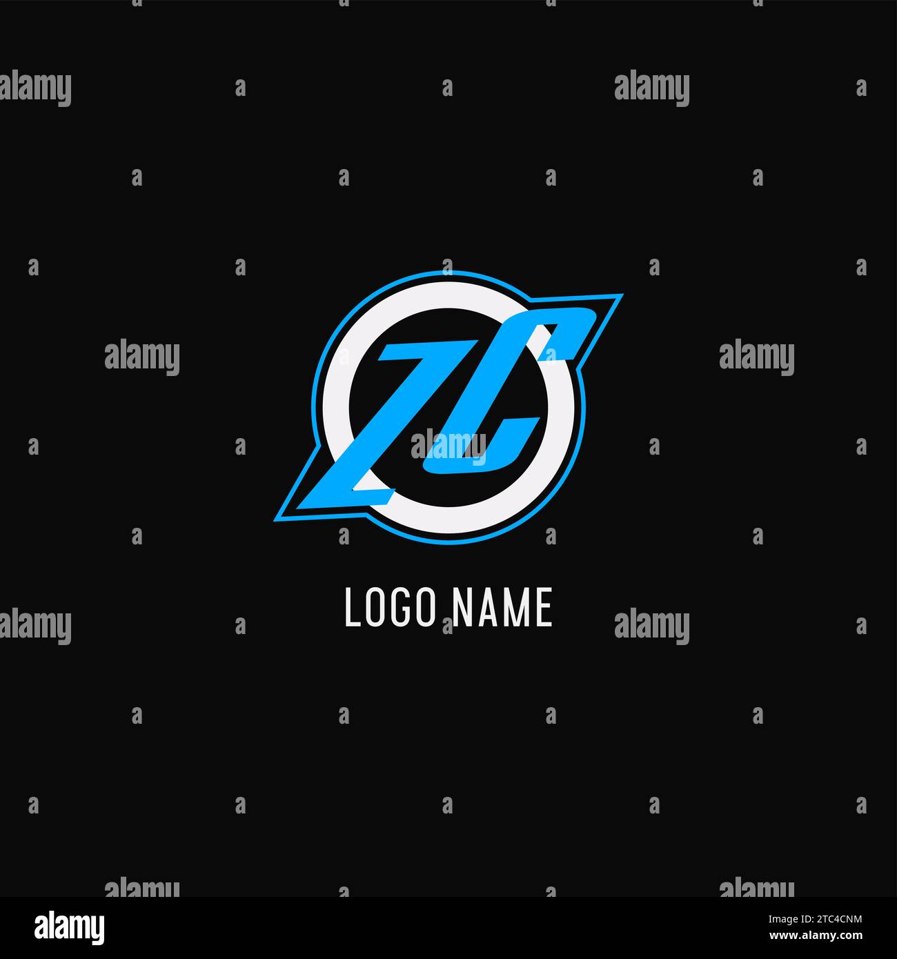 Initial ZC logo circle line, creative esport team logo monogram style ...