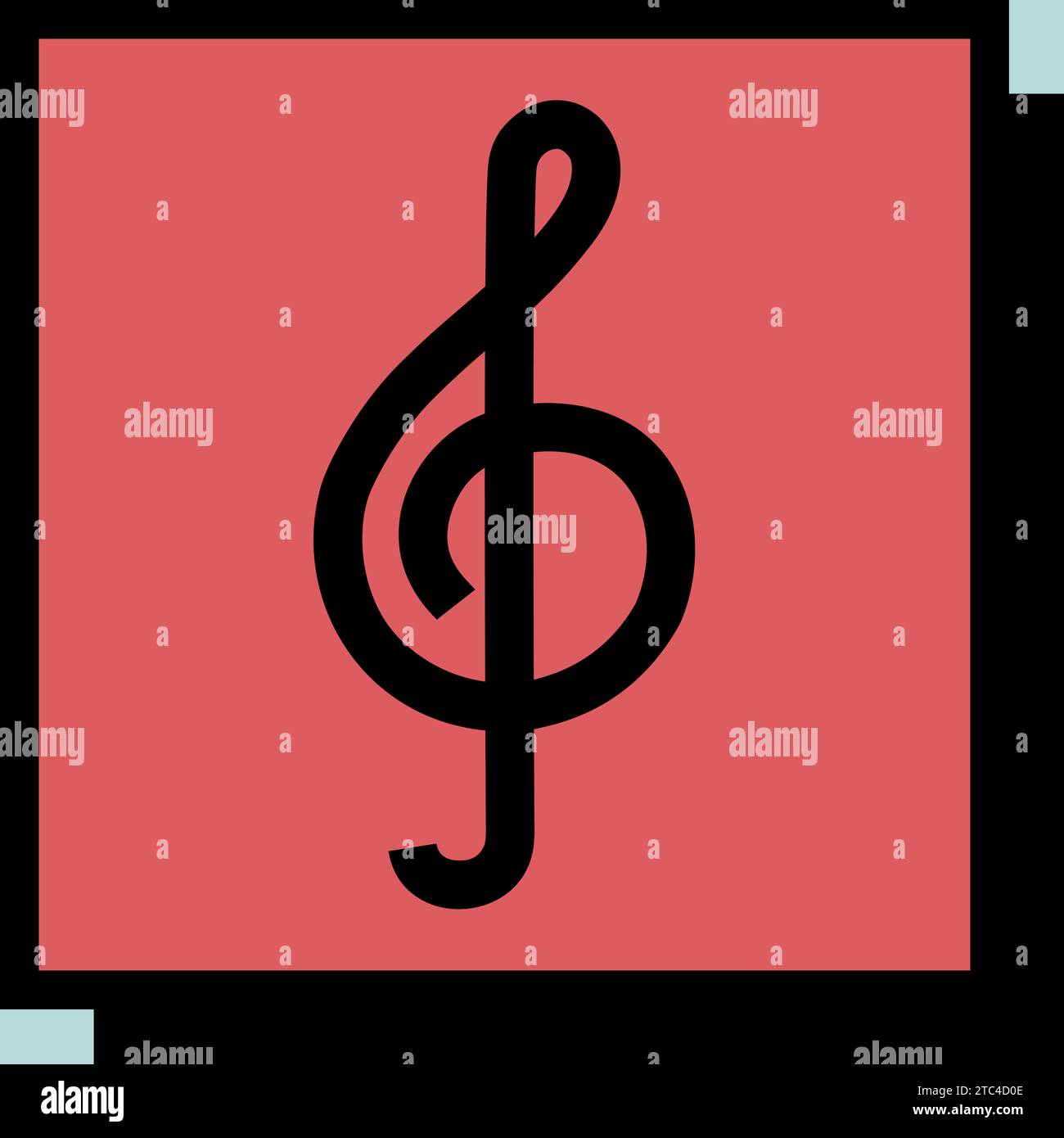 Treble clef vector isolated neo-brutalism icon. Music sign. Graph ...