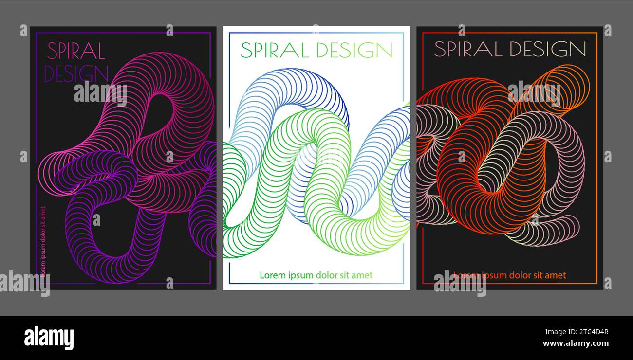 A colorful intertwining spiral. Template of elements for the design of ...