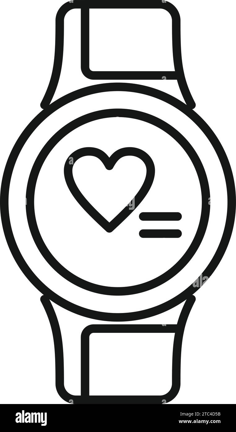 Fitbit smartwatch icon outline vector. Wifi counter sport. Run app ...