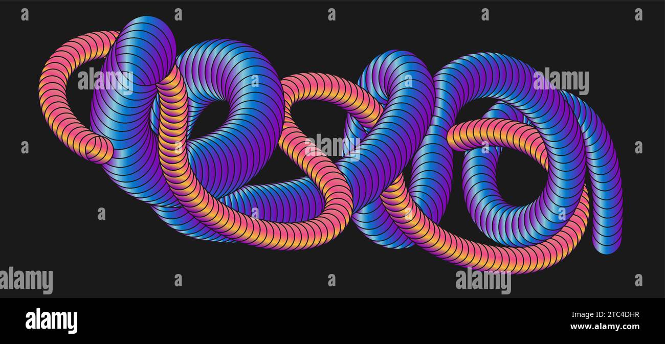 A colorful intertwining spiral. A creative design element for interiors ...