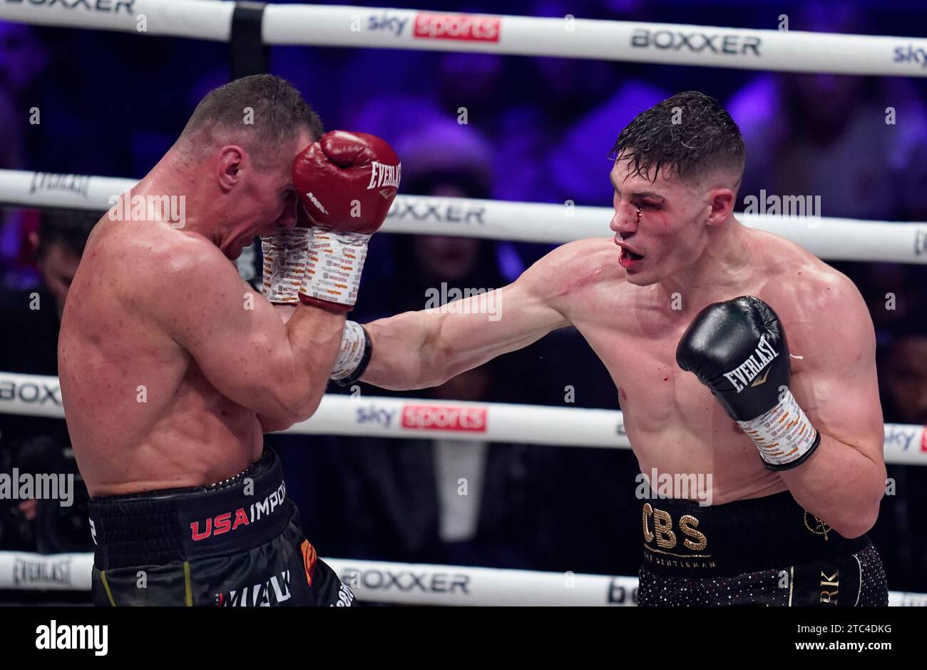 Mateusz Masternak (left) and Chris Billam-Smith in action during their ...