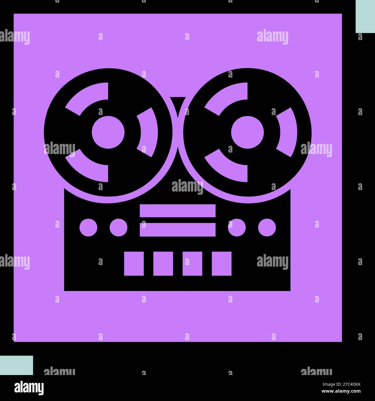 Nostalgic vintage bobbin tape player recorder device vector isolated ...