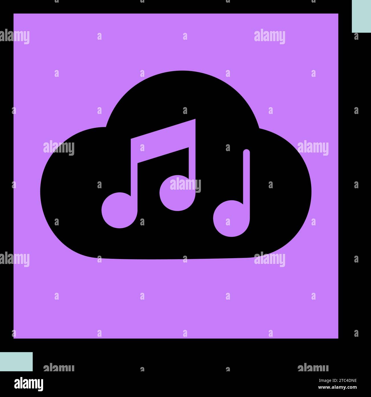 Music note cloud sound vector isolated neo-brutalism icon. Music sign ...