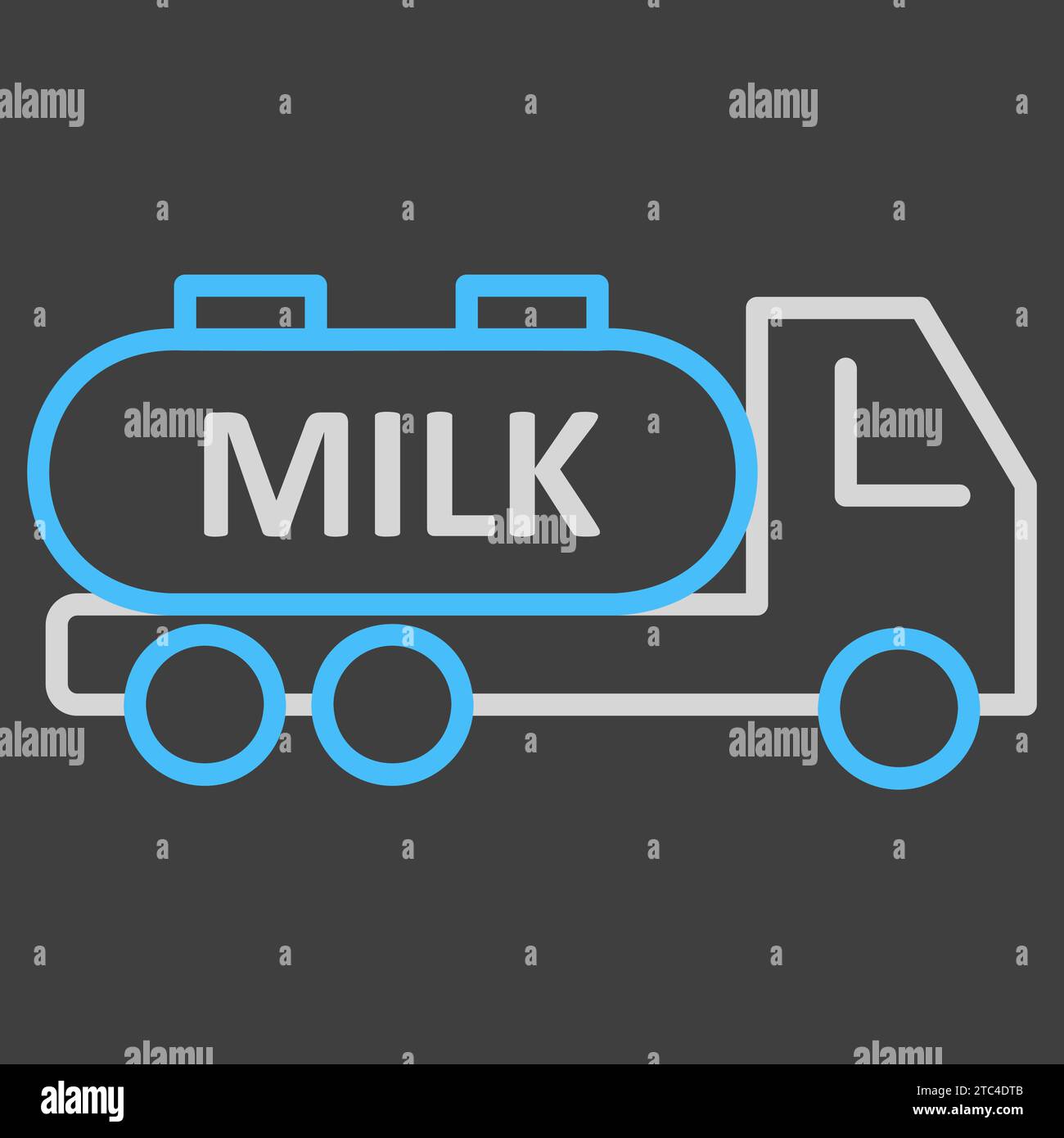 Dairy milk delivery service, truck with milk vector on dark background ...