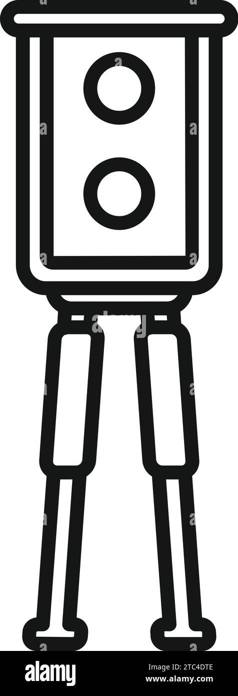 Stand speed radar icon outline vector. City street limit. Police safety ...