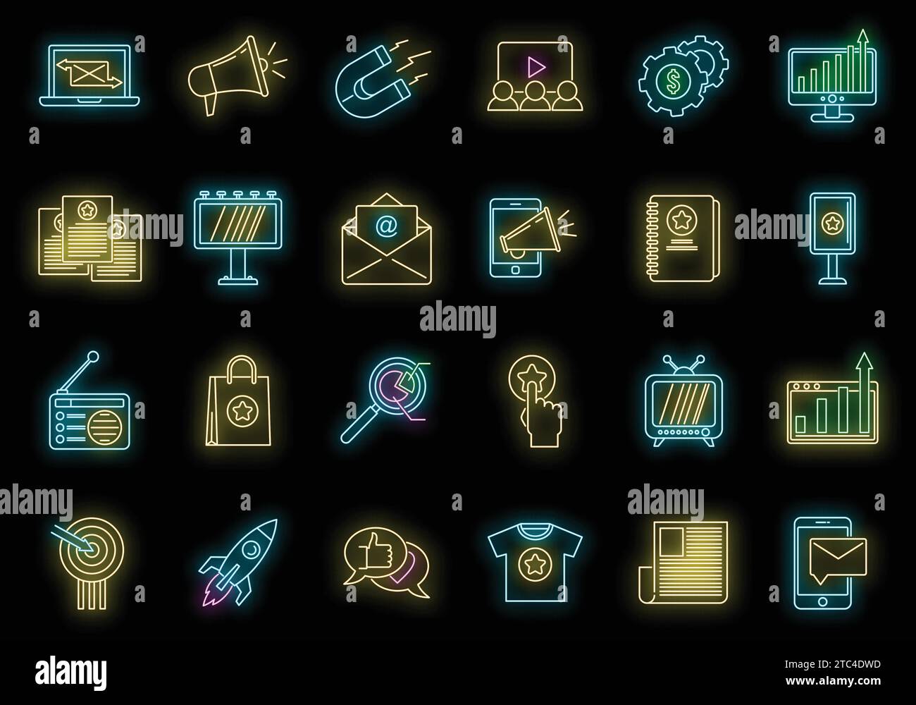 Campaign adword icons set. Outline set of campaign adword vector icons ...