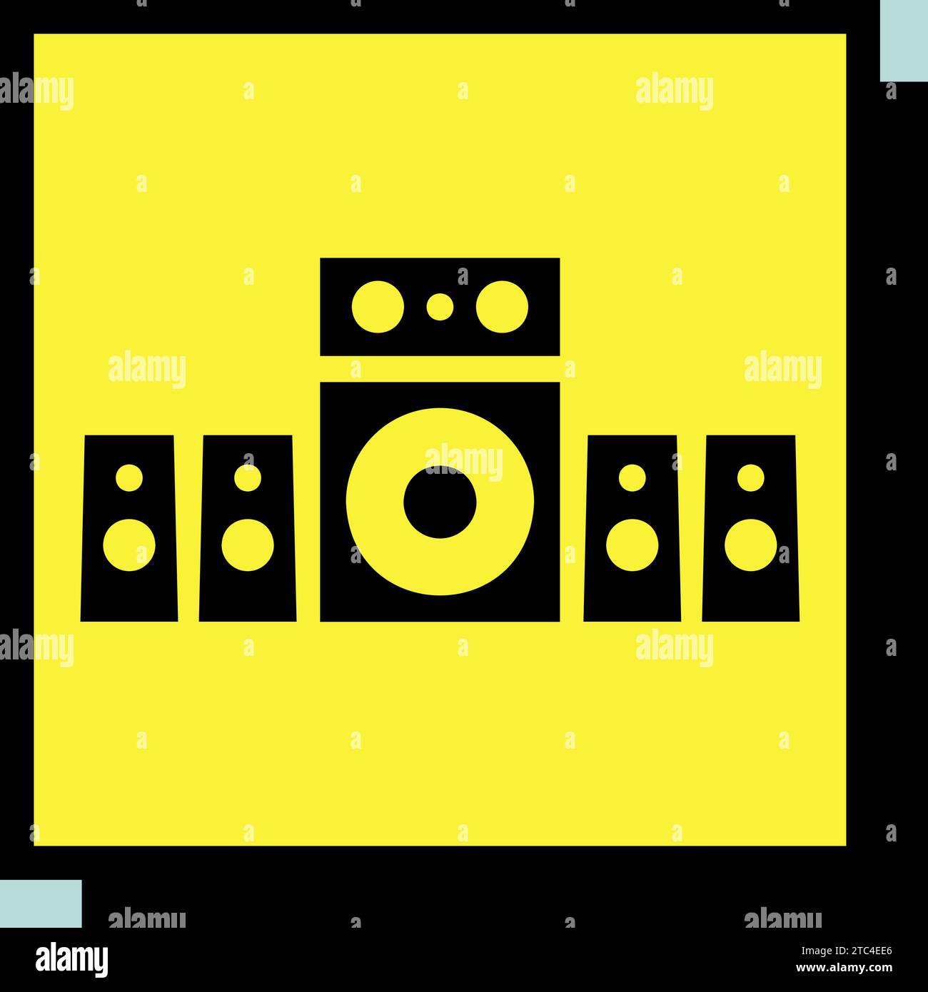 5.1 surround sound system vector isolated neo-brutalism icon. Graph ...