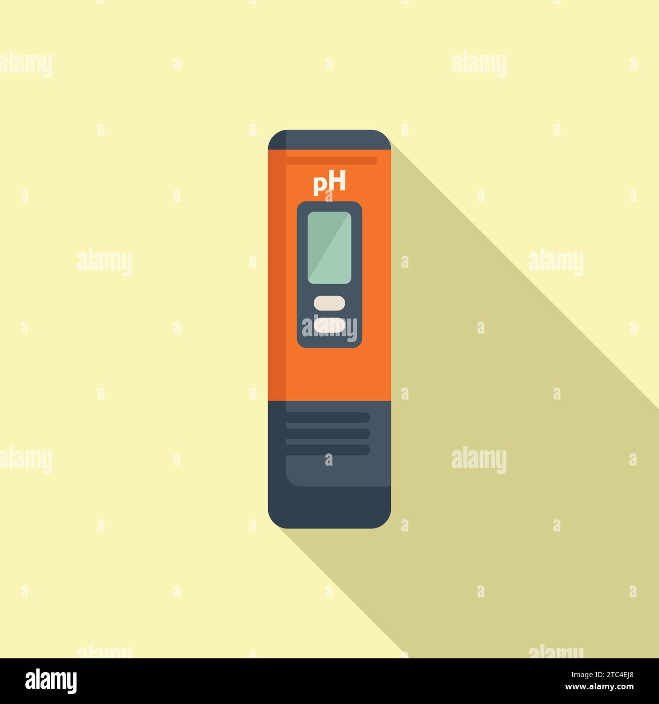 Computer ph meter icon flat vector. Soil measure. Medical liquid ...