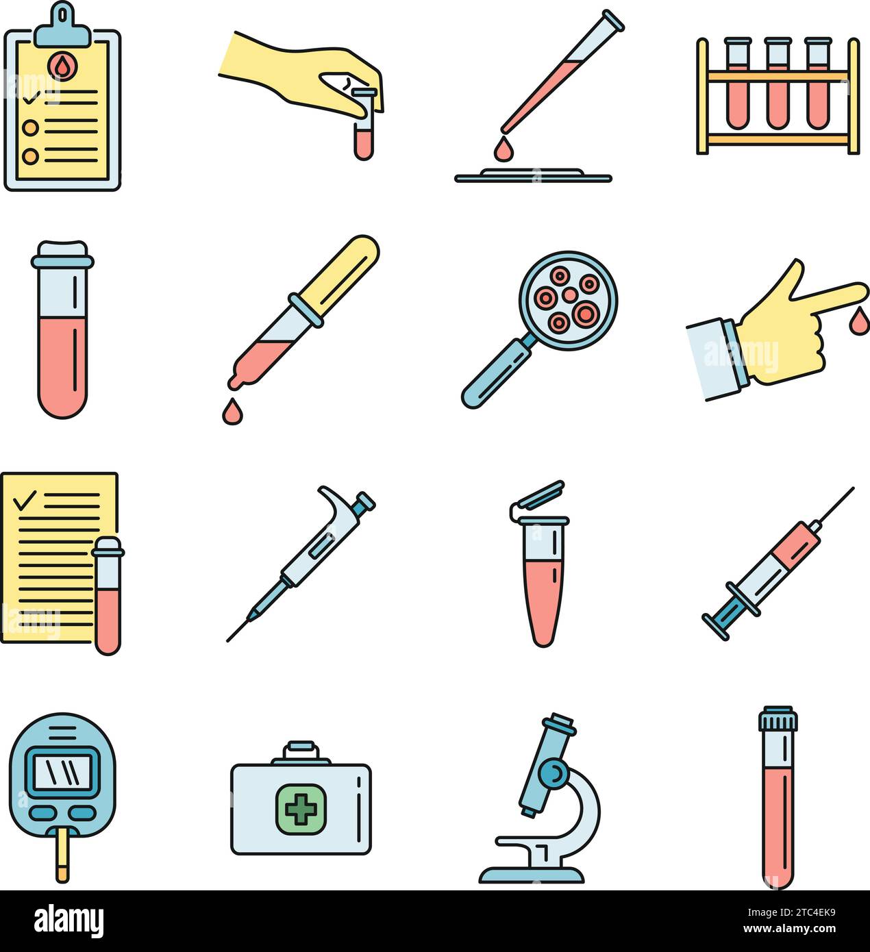 Medical blood test icons set. Outline set of medical blood test vector ... Medical blood test icons set. Outline set of medical blood test vector ...