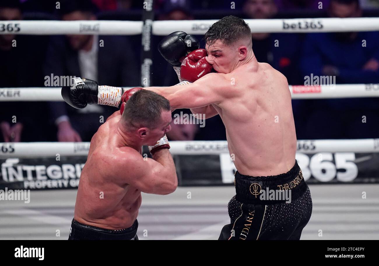 Mateusz Masternak (left) and Chris Billam-Smith in action during their ...