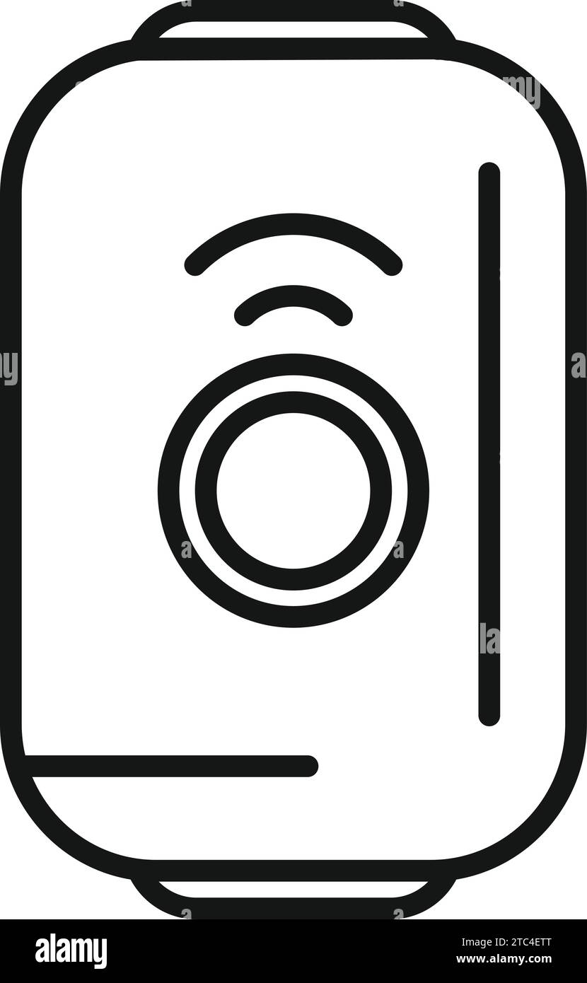 Small Wearable Tracker Icon Outline Vector Device Accessory Armlet Tech Workout Stock Vector