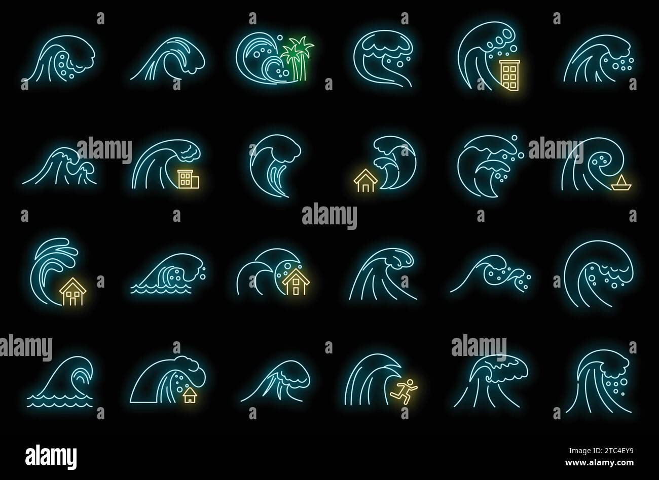 Natural disaster color icons hi-res stock photography and images - Alamy