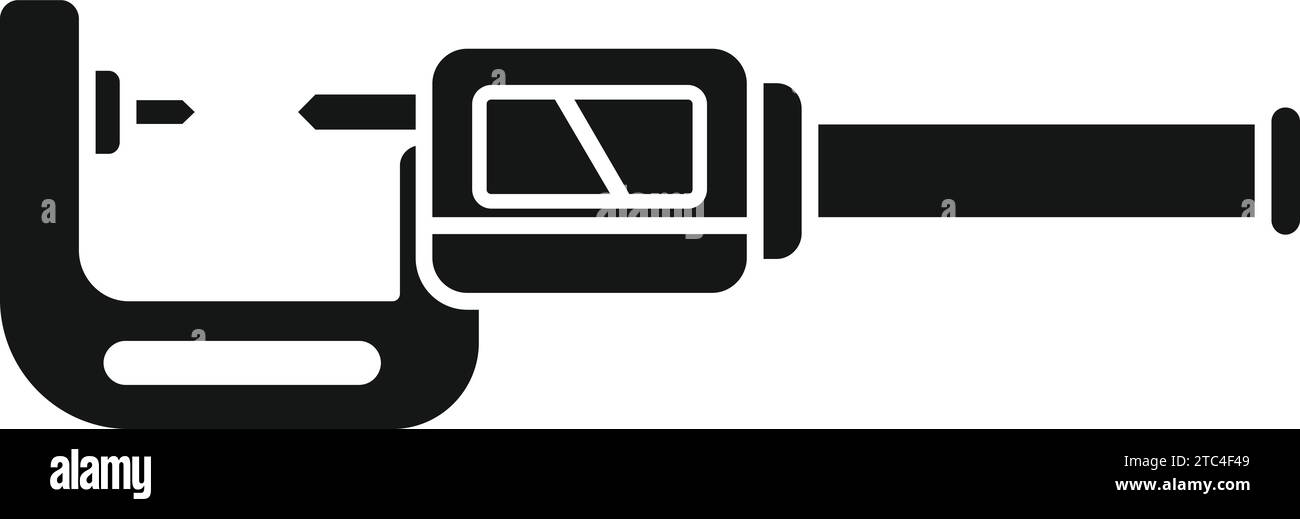 Digital micrometer ruler icon simple vector. Laboratory tool. Micro ...