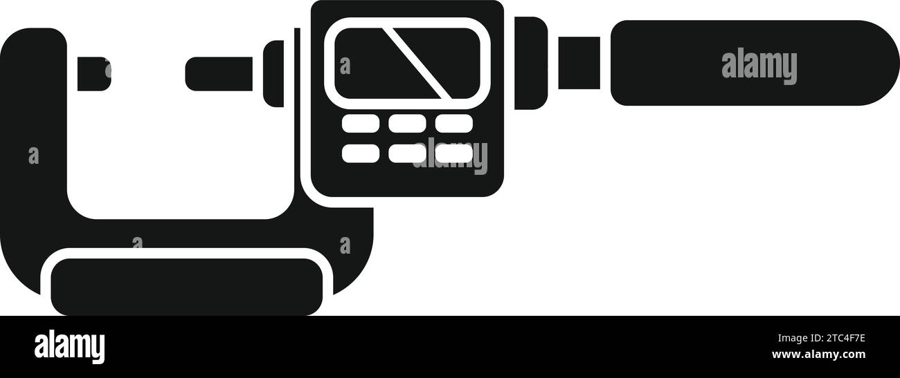 Work steel object icon simple vector. Digital micrometer. Construction ...