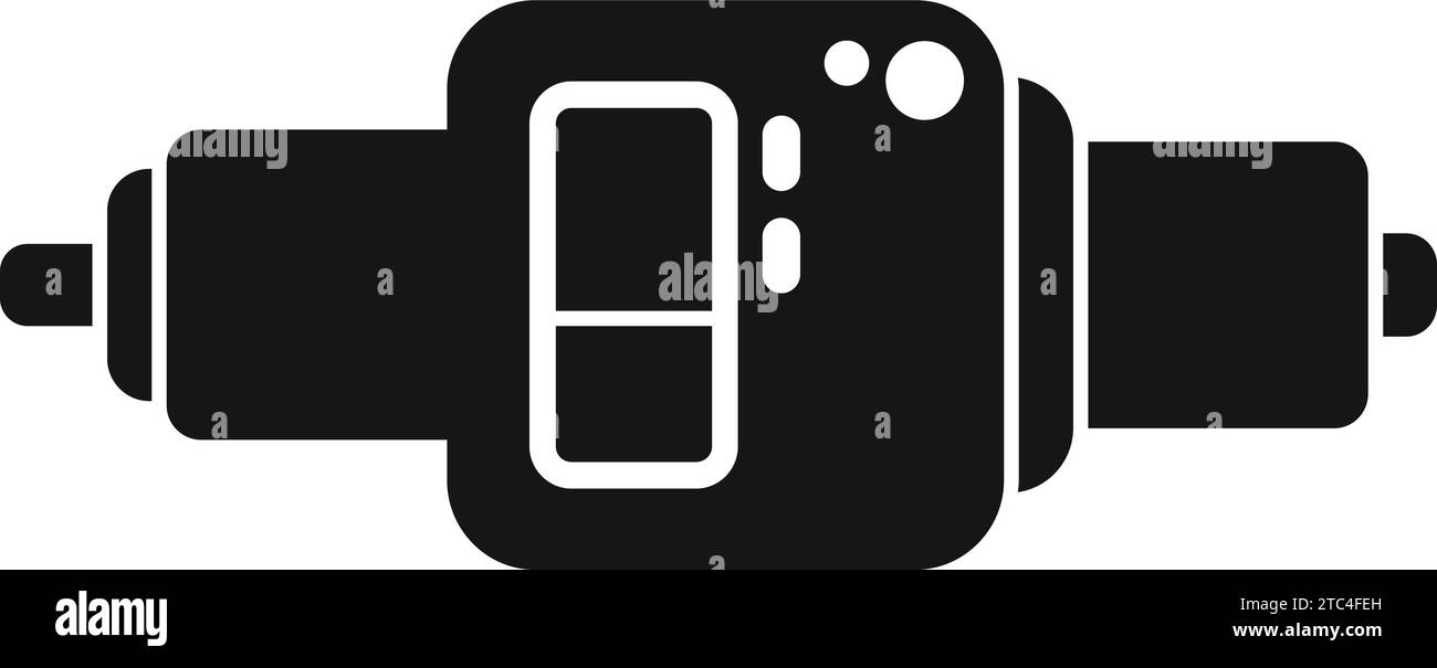Big digital micrometer icon simple vector. Scale tool. Number metal ...