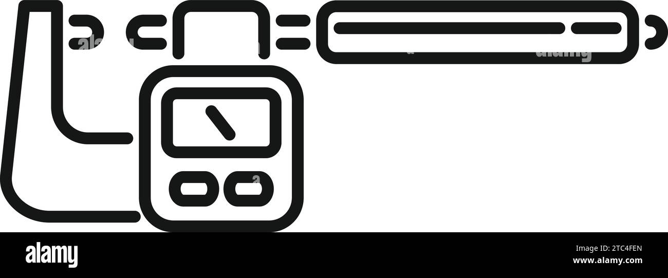 Digital micrometer ruler icon outline vector. Laboratory tool. Micro ...