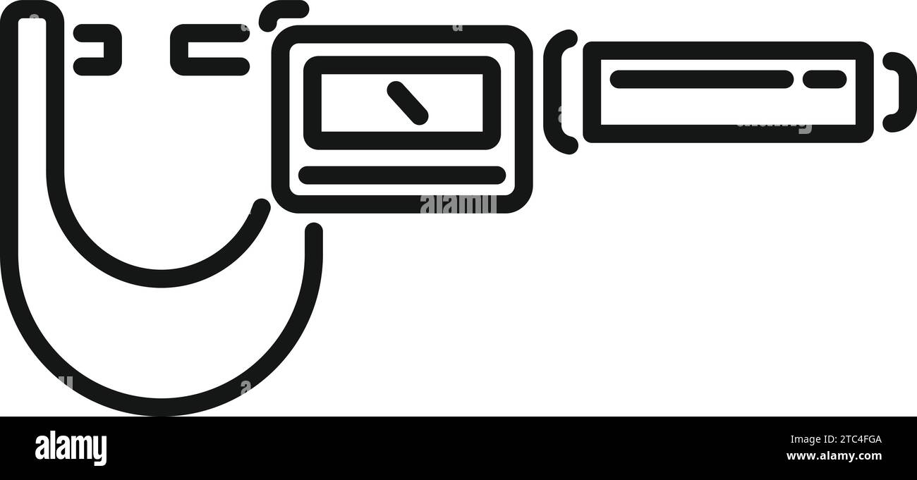 Electronic digital micrometer icon outline vector. Metal exact. Meter ...