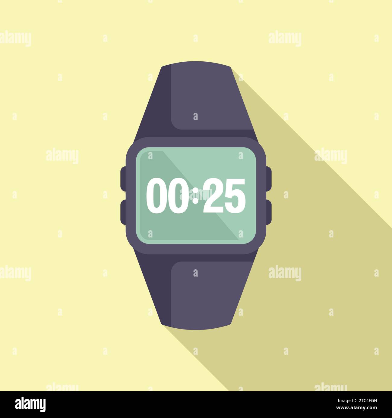 Data clock smartwatch icon flat vector. Network band app. Smart device ...