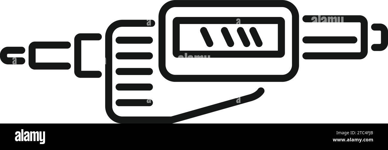 Micro tool measurement icon outline vector. Digital micrometer ...