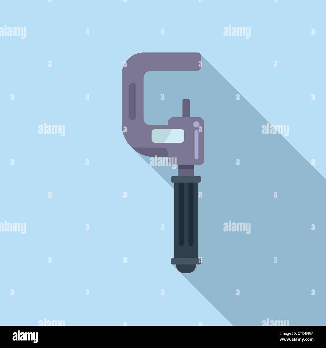 Digital micrometer equipment icon flat vector. High calibrated. Device ...
