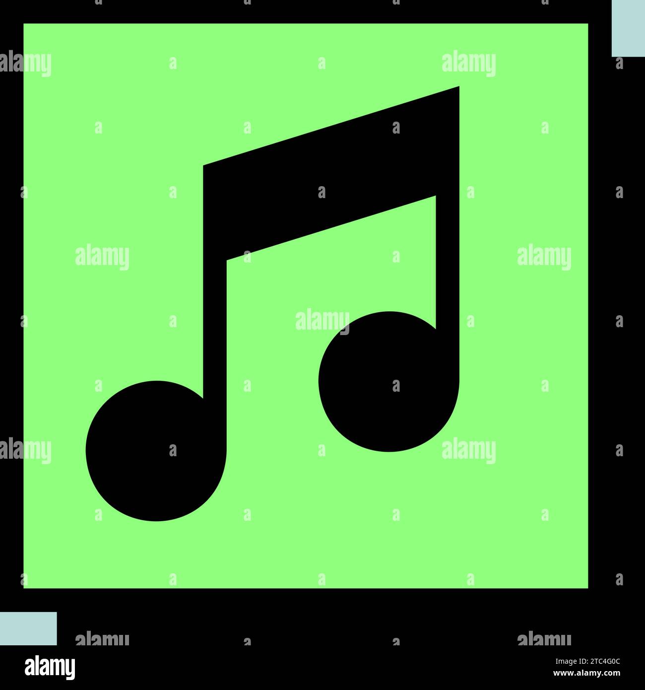 Music note vector neo-brutalism icon. Graph symbol for music and sound ...